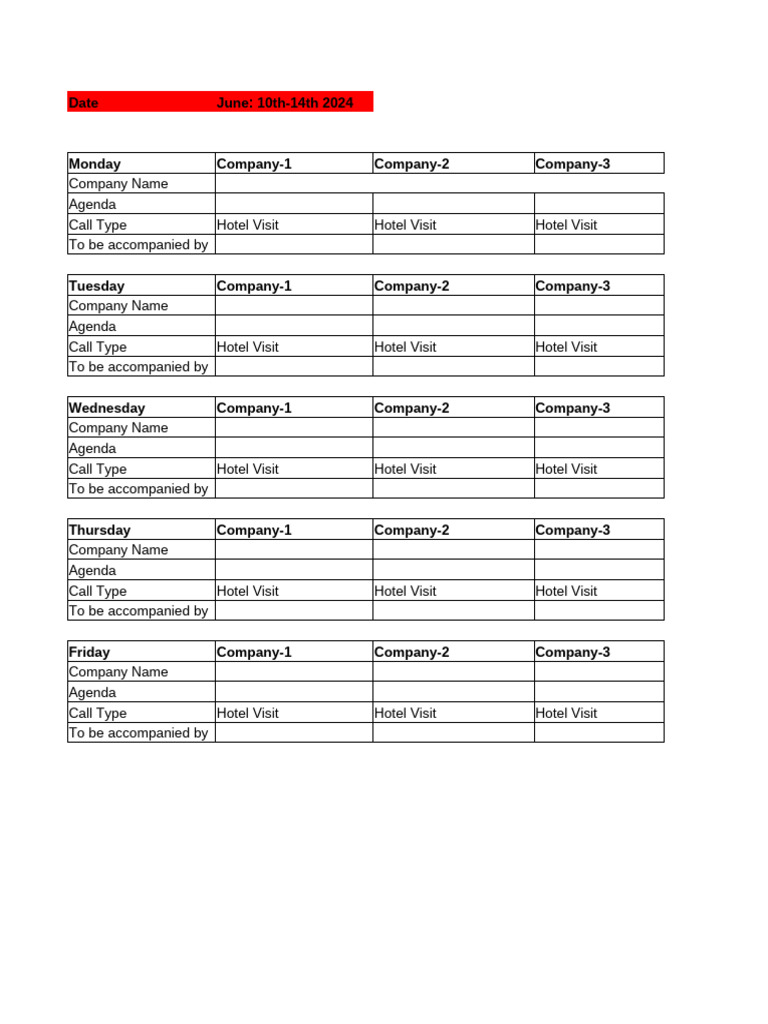 Weekly Sales Planner South-1 | PDF