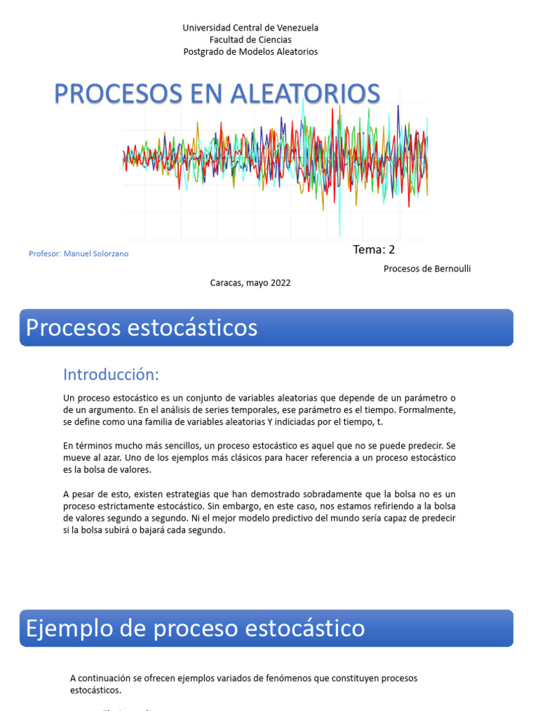 Procesos Estocásticos y Bernoulli | PDF | Proceso estocástico | Estocástico