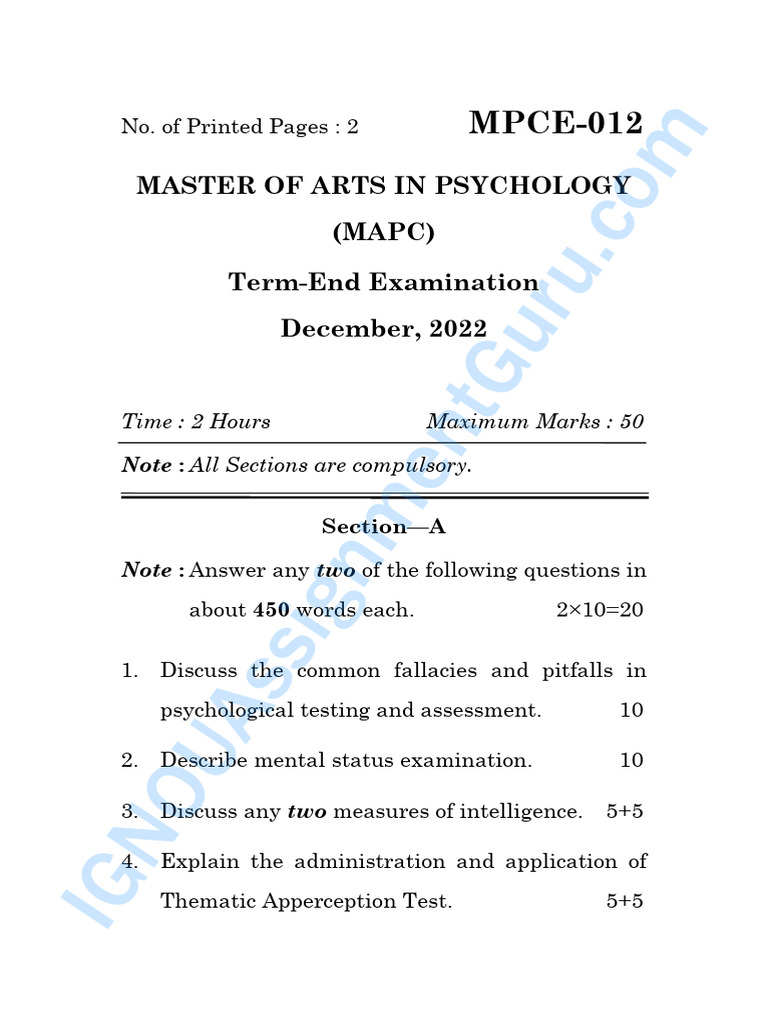 Dec - 2022 MPCE-012 | PDF