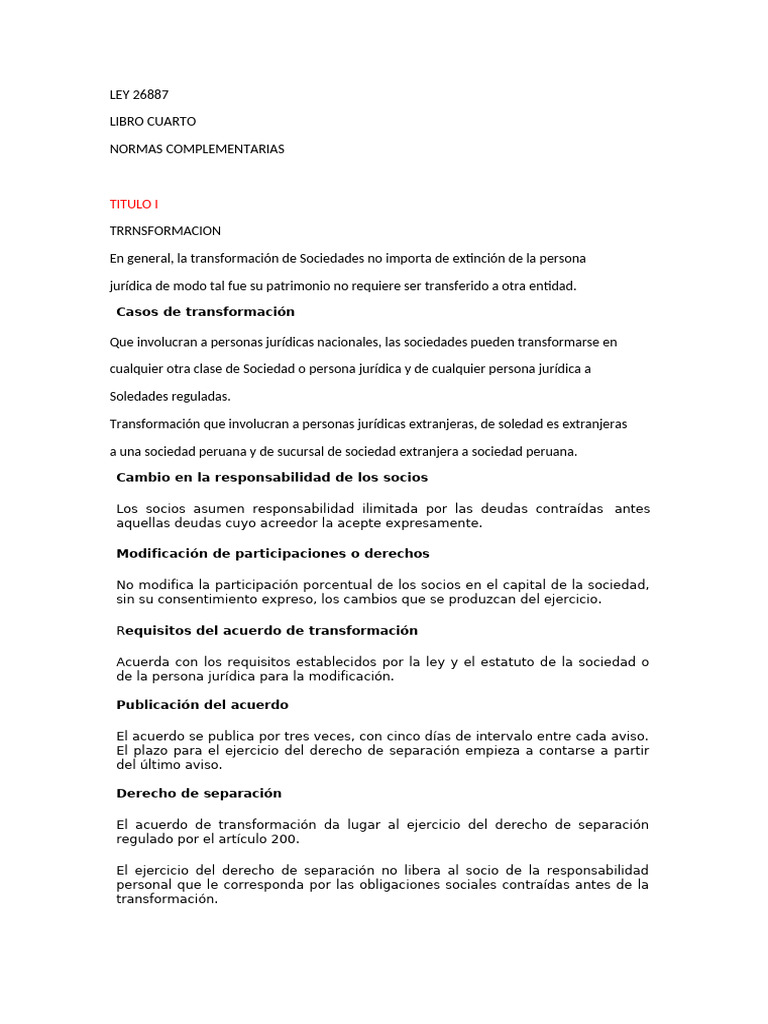 LEY 26887 | PDF | Sociedad de responsabilidad limitada | Justicia