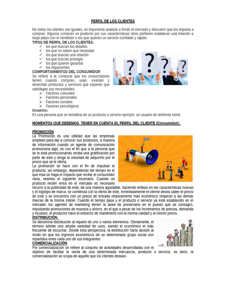 Perfiles de Clientes y Comportamiento | PDF | Marketing | Los consumidores