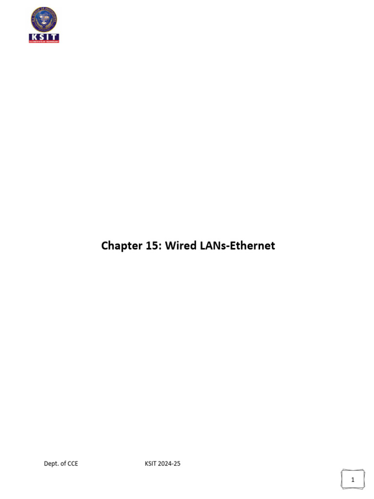 Dc Wired Lans Ethernet 5th Sem Pdf Ethernet Network Switch