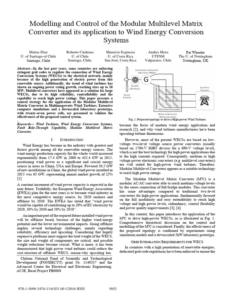 Modelling and Control of the Modular Multilevel Matrix Converter and ...
