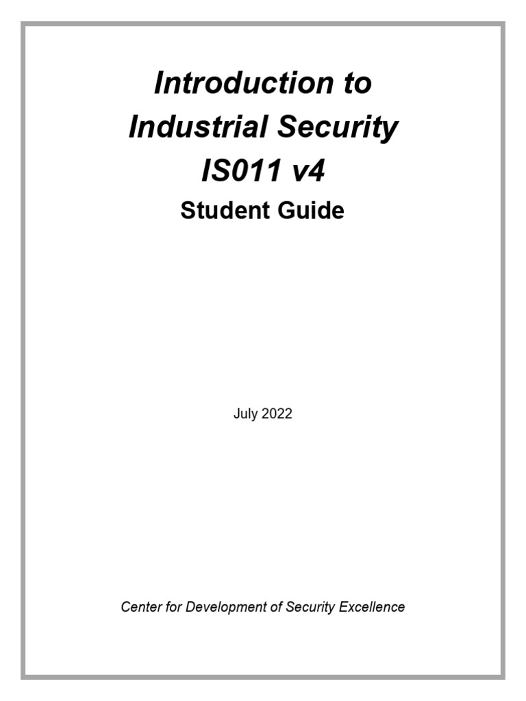 IS011 Guide | PDF | Classified Information In The United States ...