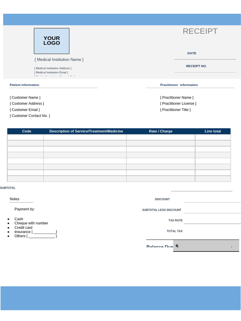 Medical-Receipt-Template-Style-1-Word | PDF