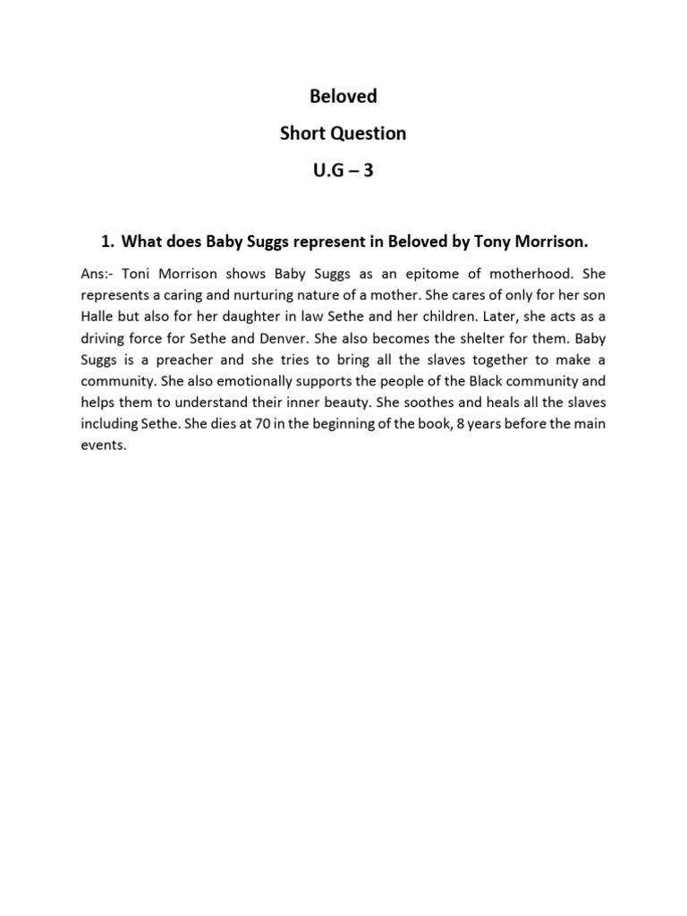 Beloved (Short Question) | PDF