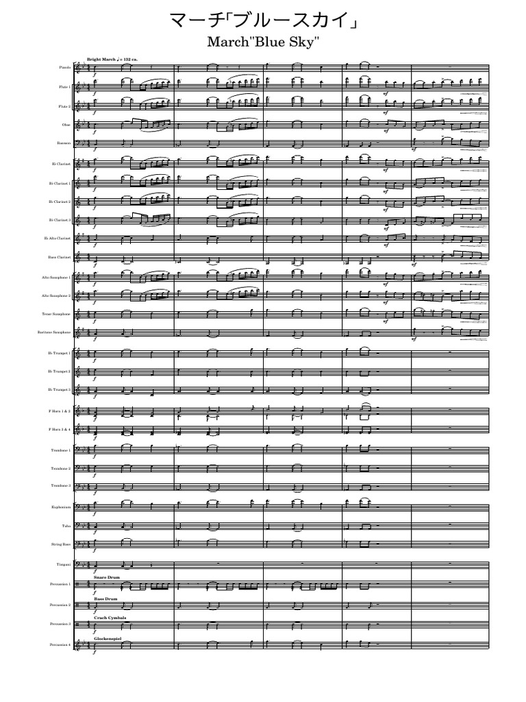 March"Blue Sky" | PDF | Saxophone | Compositions For Orchestra