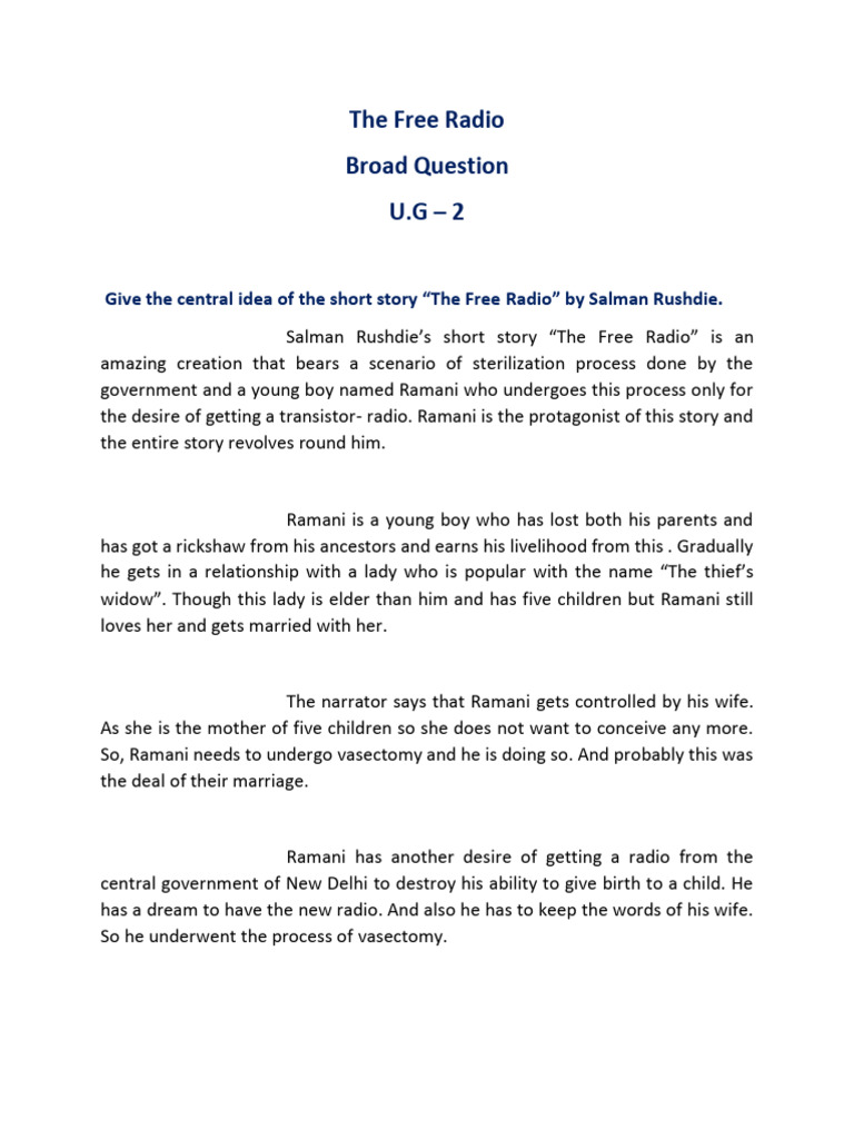 The Free Radio (Broad Question) | PDF