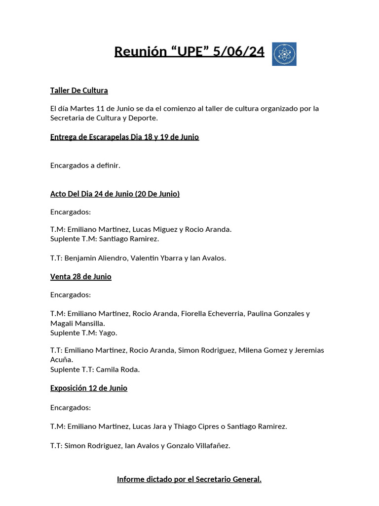 Reunión 05-06-24 | PDF