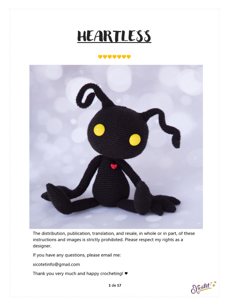Heartless Crochet Pattern Eng | PDF | Crochet | Yarn