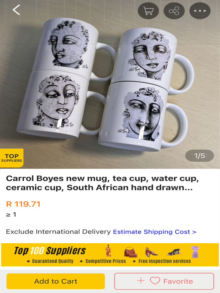 Carrol Boyes New Mug, Tea Cup, Water Cup, Ceramic Cup, South African Hand Drawn Succulent ...