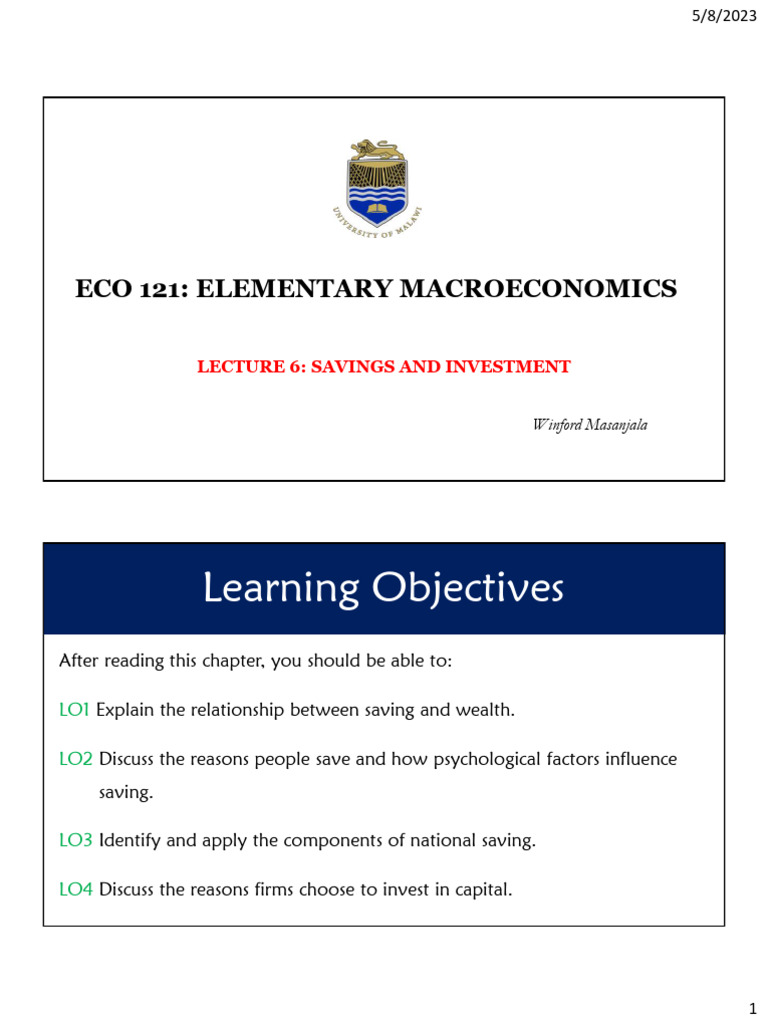Savings and Investment in Macroeconomics | PDF | Economic Equilibrium ...