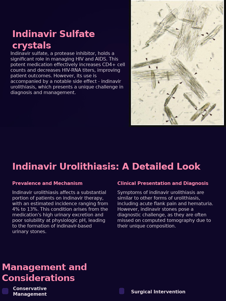 Indinavir Urolithiasis: Diagnosis & Management | PDF