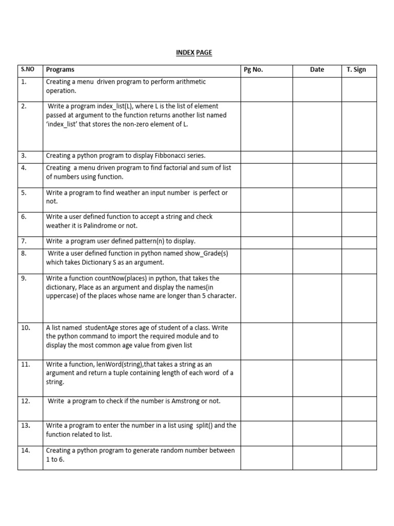INDEX PAGE | PDF | Function (Mathematics) | String (Computer Science)