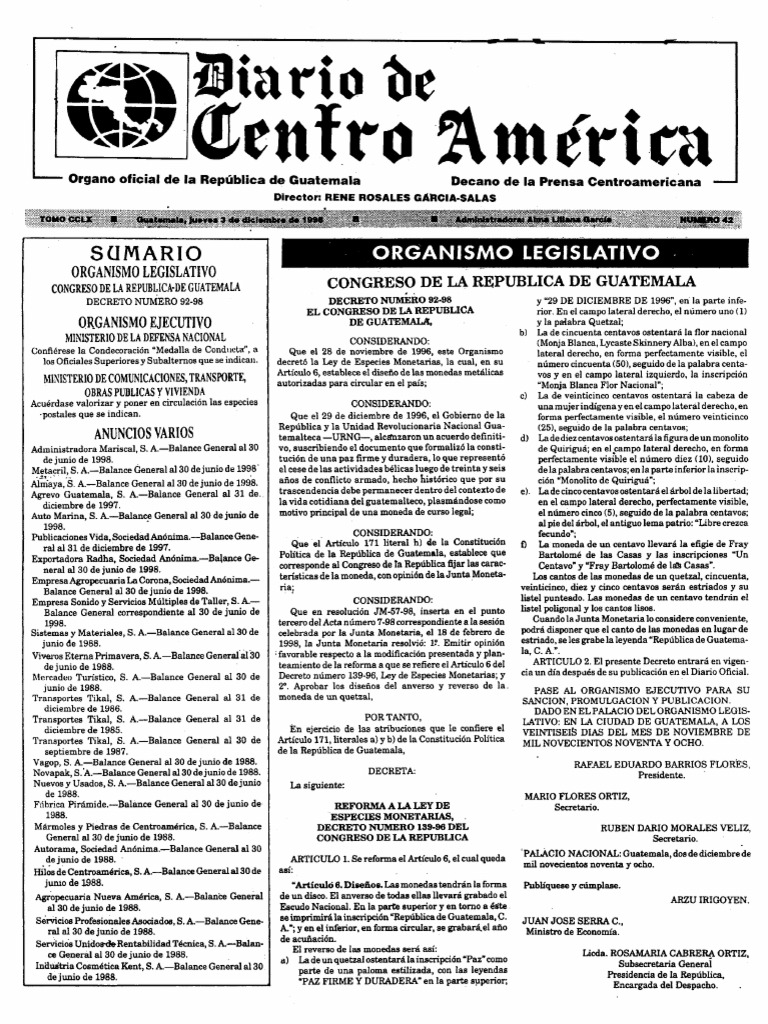 Decreto No 92 1998 Nov 26 1998 | PDF