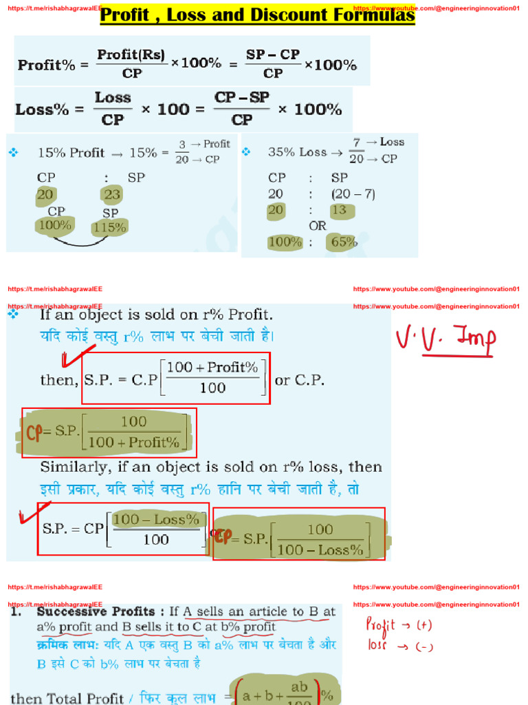 5 RRB Profit Loss and Discount Part 1 | PDF | Market (Economics ...