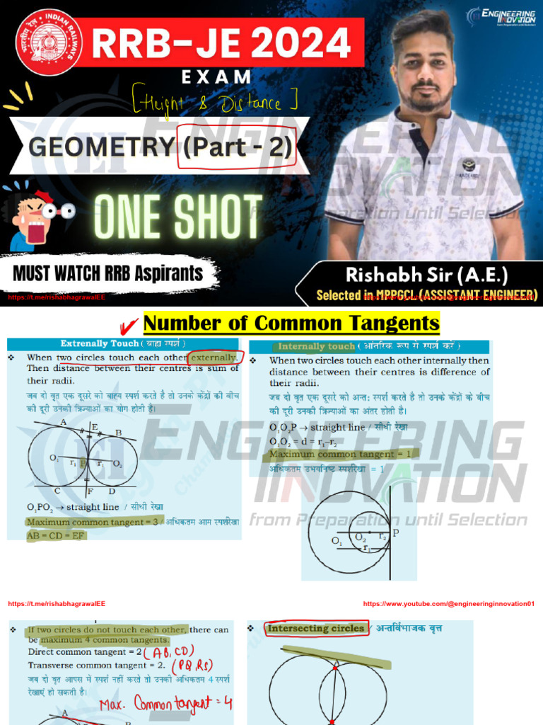 12 RRB Geometry Part 2 Rishabh Sir | PDF | Triangle | Elementary Geometry