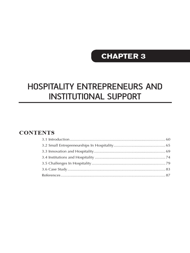 Entrepreneurship Management in Hospitality Industry (p76-105) | PDF ...
