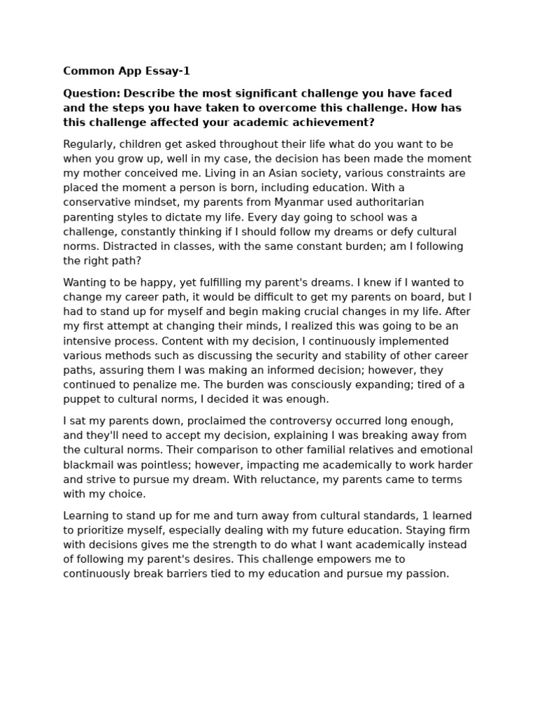 Common App Essay-1 | PDF