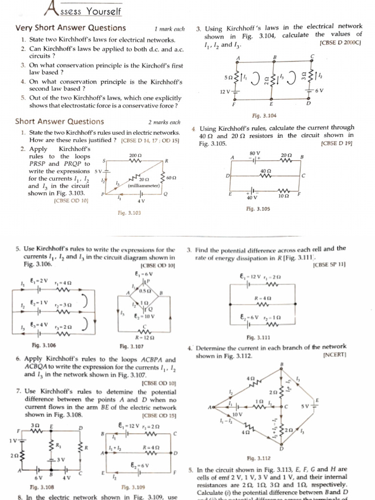 Kirchoff's Laws | PDF | Voltage | Electrical Network