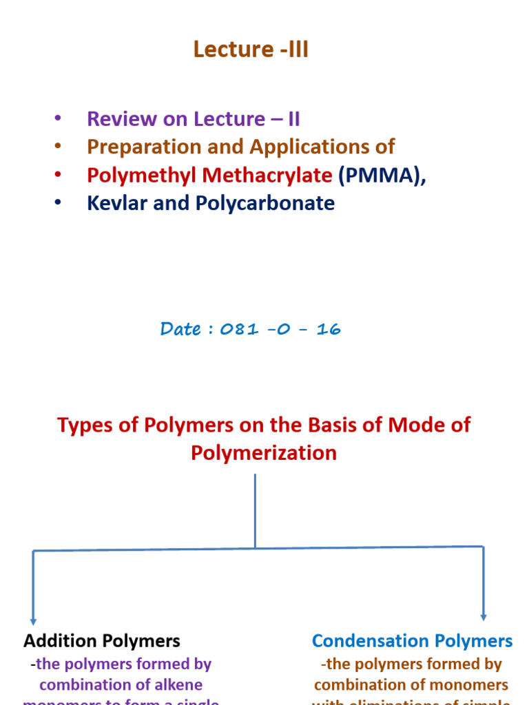 Polymerization Methods and Applications | PDF | Poly(Methyl ...