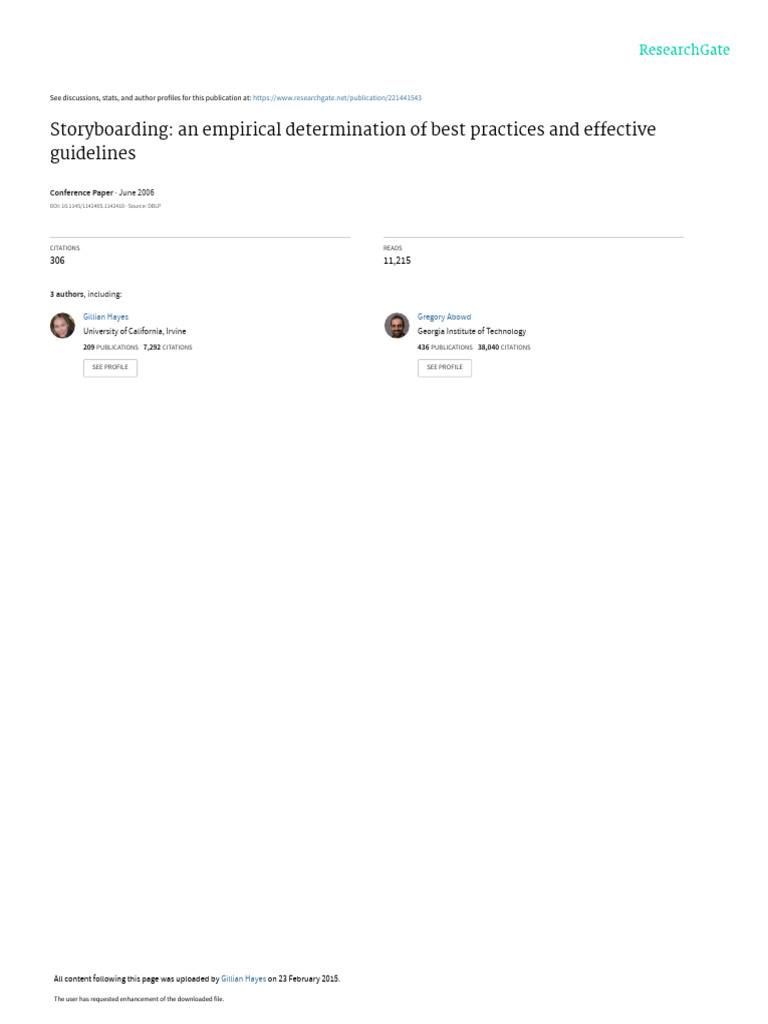 Storyboarding An Empirical Determination of Best P | PDF | Human ...