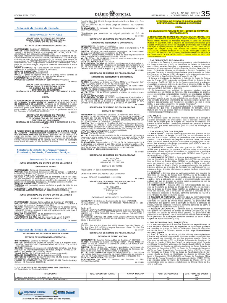 DOERJ_232_EDITAL_039_2024_CFP_CFAP | PDF | Polícia | Estado