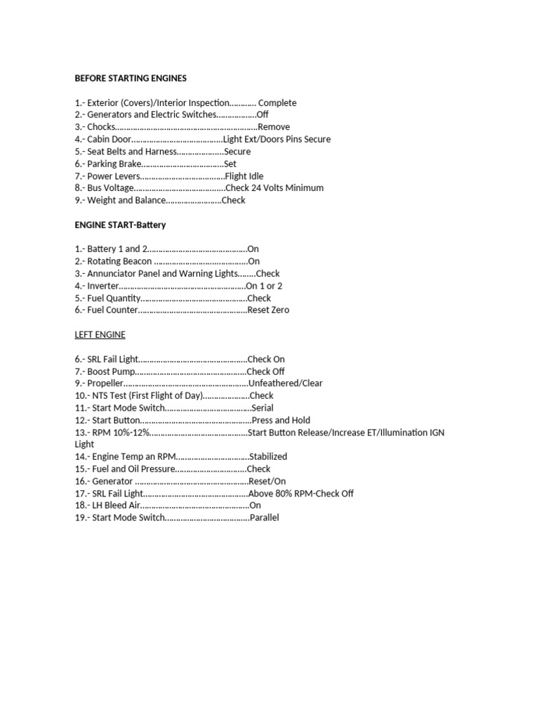 Copia de Checklist Metro Liner 5 1 | PDF | Landing Gear | Manufactured ...