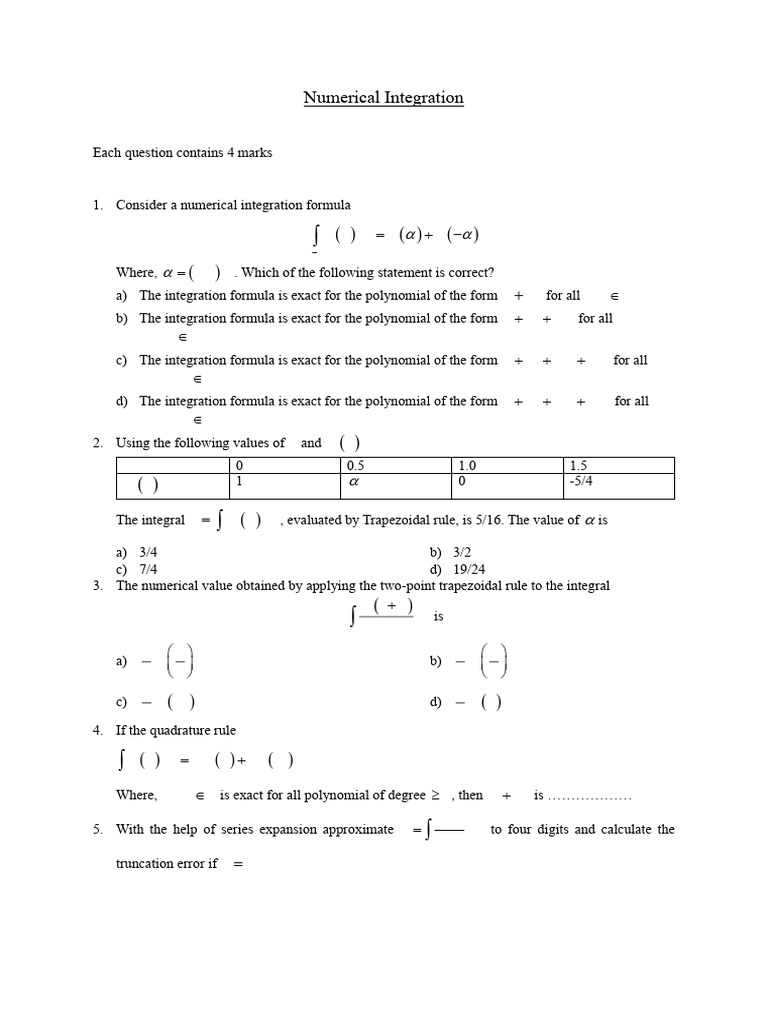 Numerical Integration Techniques Explained | PDF | Integral ...