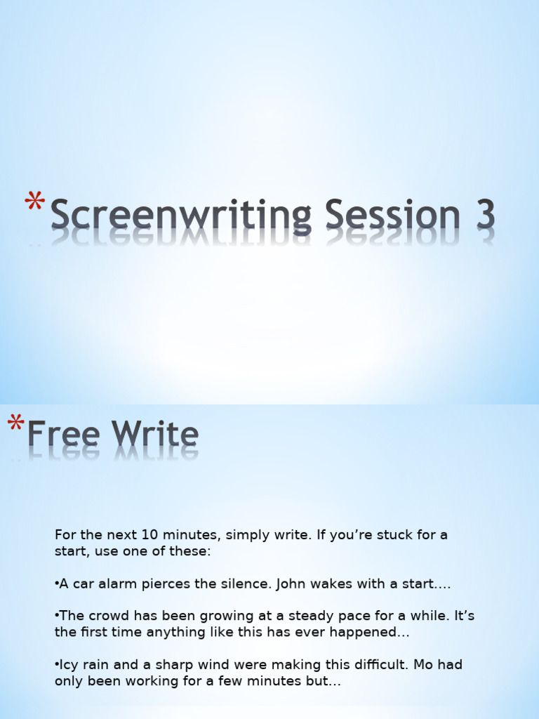 Screenwriting Session | PDF