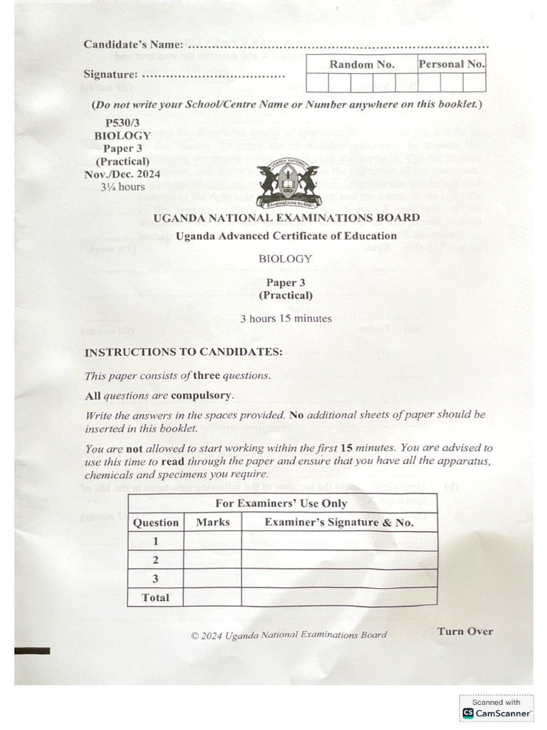 Bio p3 Uace 2024 | PDF
