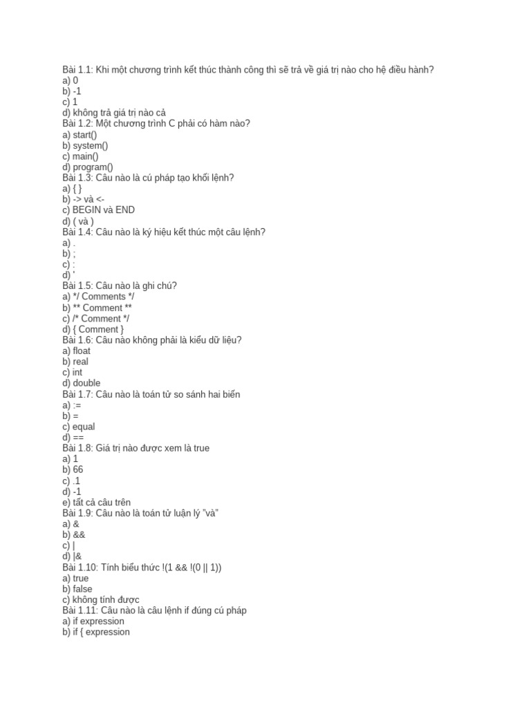 Bài 1 | PDF