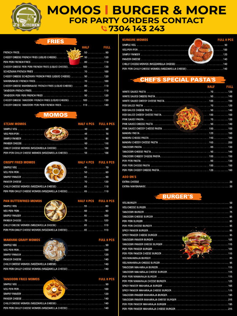 JS Kitchen Menu | PDF