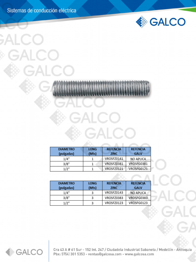 Varillas Roscadas para Montajes Pesados | PDF | Acero | Zinc