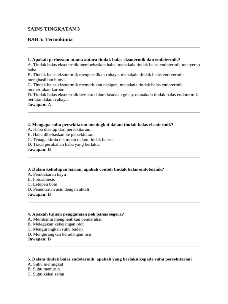 Bab 5 Termokimia T3 | PDF