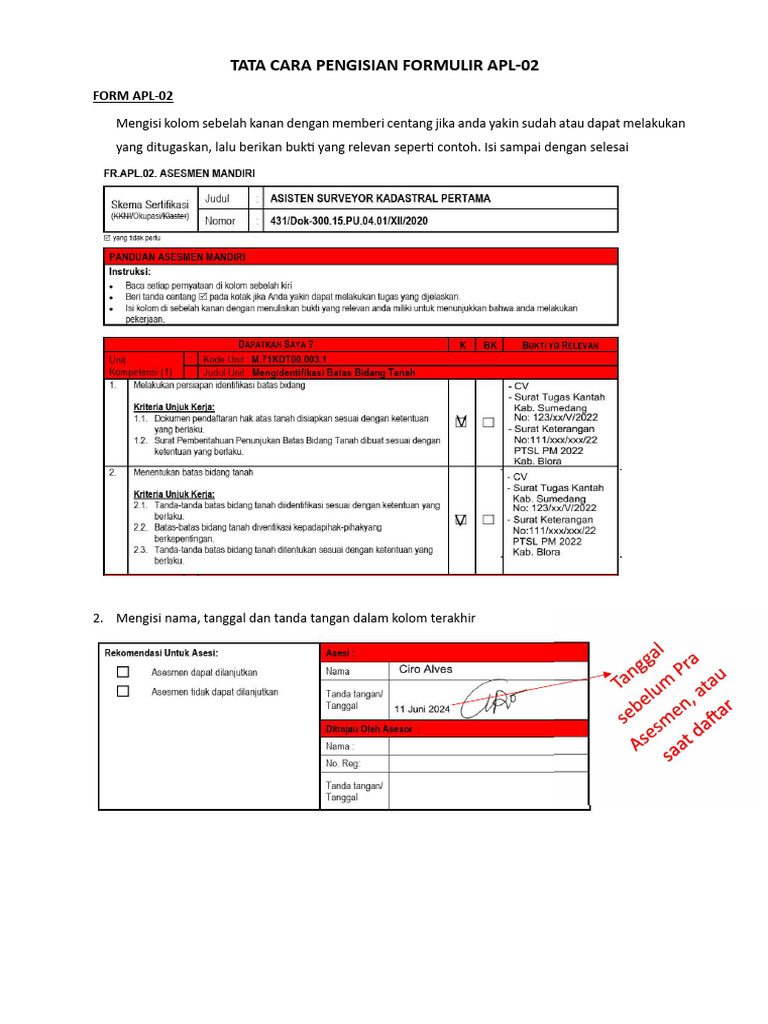 Cara Pengisian Form Apl-02 | PDF