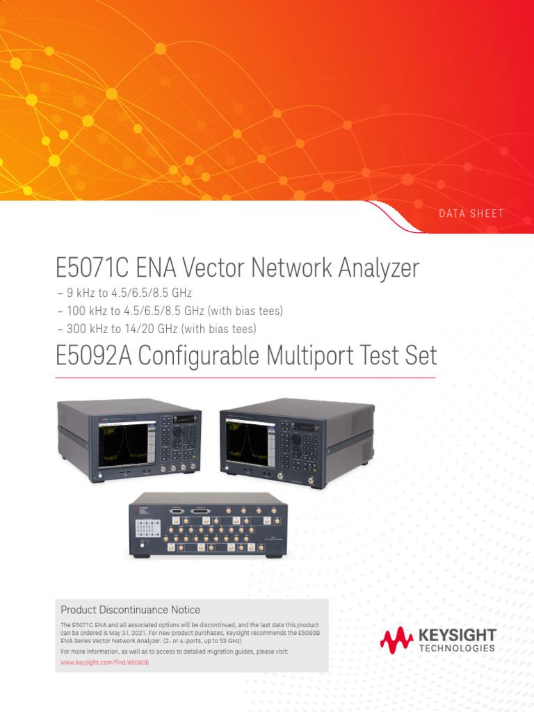 E5071C ENA Vector Network Analyzer, E5092A Configurable Multiport Test ...