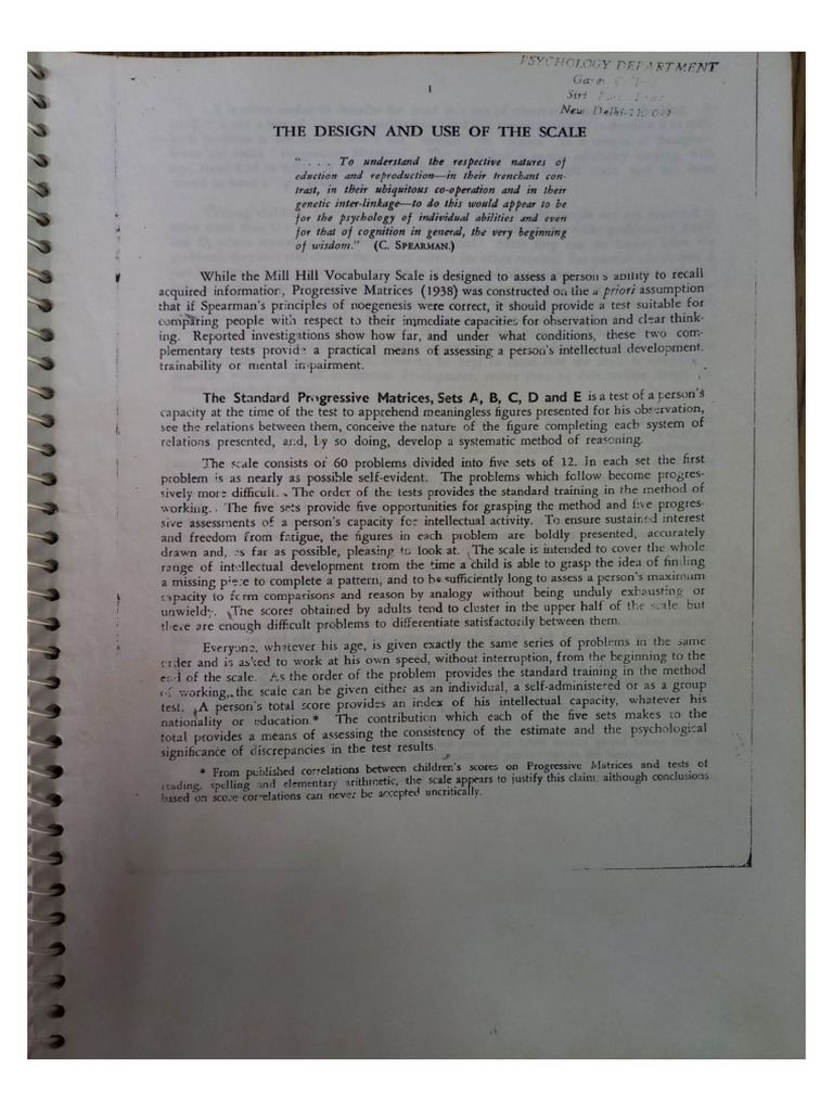 RSPM - British Norms | PDF