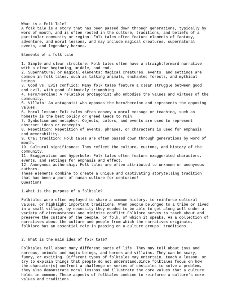 What is a Folk T | PDF | Folklore | Hero