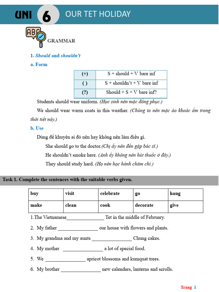 2-Grammar-Unit 6 (6) | PDF