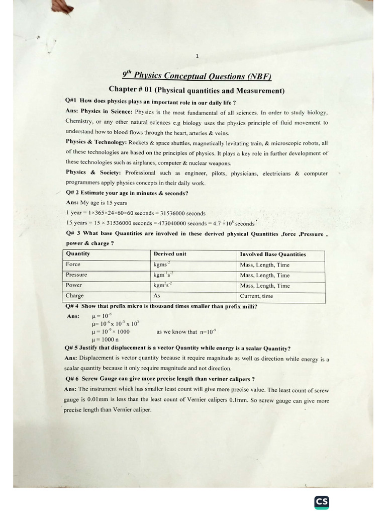 Physics All Answers | PDF