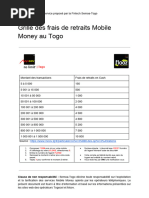Tarifs de retrait MTN Mobile Money Bénin | PDF | Finance et gestion ...