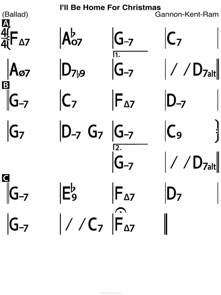 I'Ll Be Home For Christmas Eb Lead Sheet | PDF