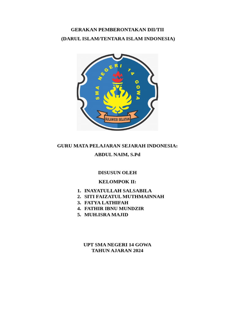 Gerakan Pemberontakan Dii | PDF