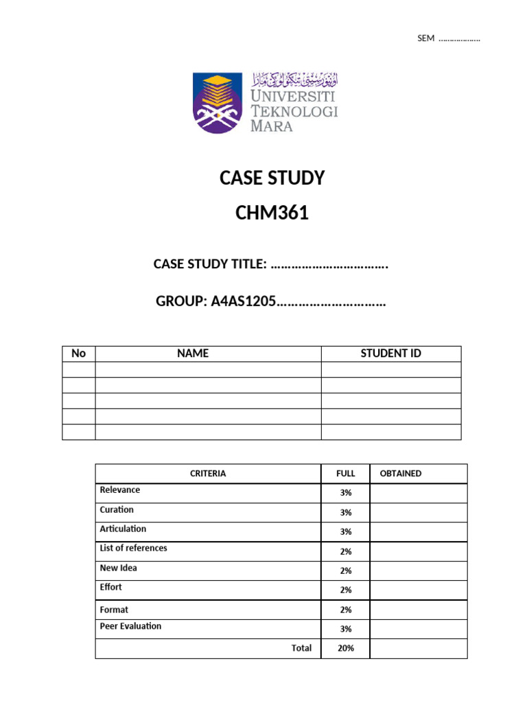 CHM361 Front Page Case Study | PDF