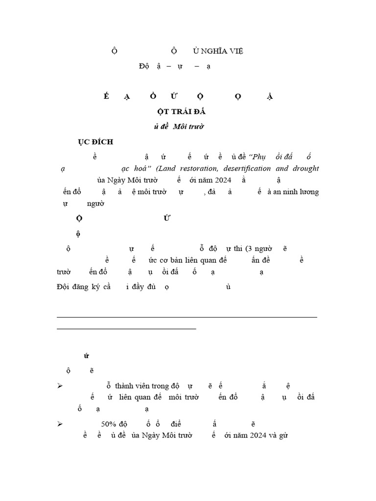 Ke Hoach To Chuc Cuoc Thi Vi Moi Truong Xanh-2024.06.05 | PDF