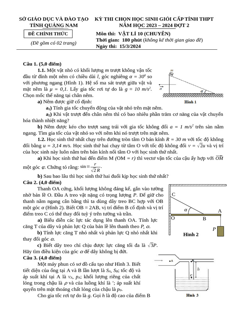 Đề thi HSG 2 | PDF