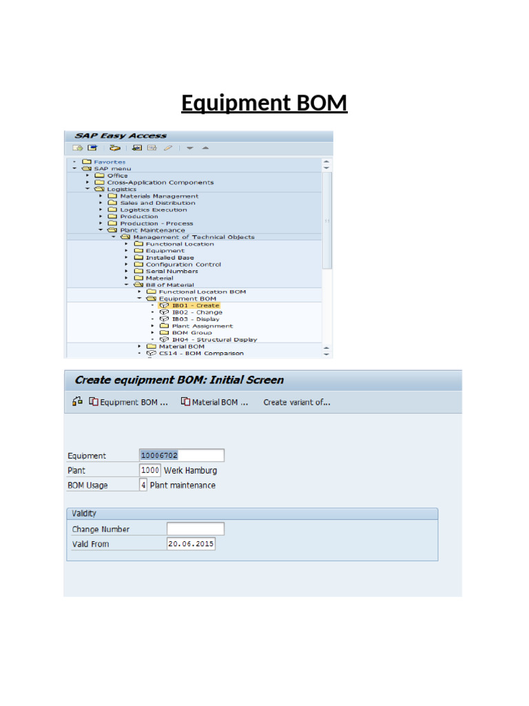 07 Equipment BOM | PDF