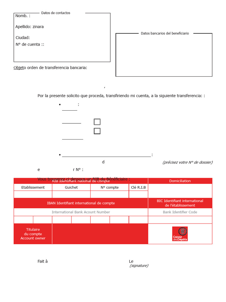Ordre Virement Bancaire | PDF