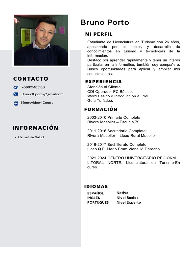 Currículum Vitae Bruno Porto | PDF